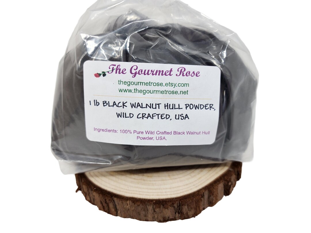 1 Lb BLACK WALNUT SHELL Powder Hull Wild Crafted Fine Ground Pit Kernel ...