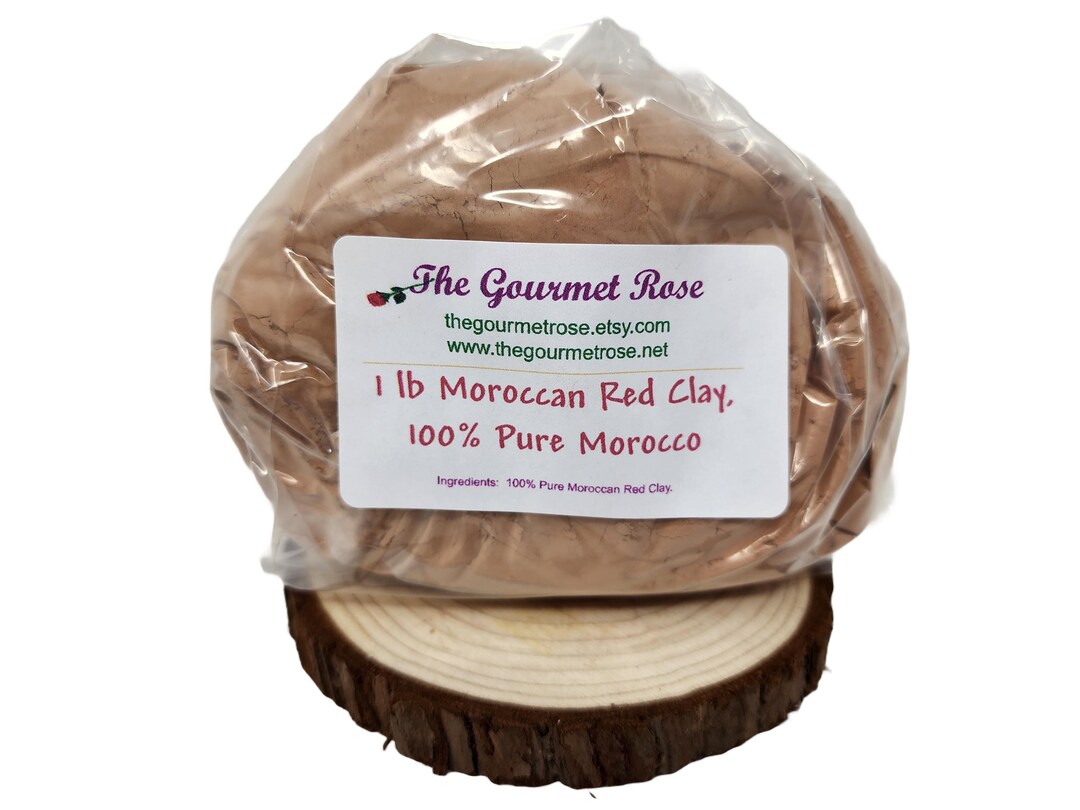 1 Lb MOROCCAN RED CLAY Rhassoul Pure Spa Body Wrap Morocco Cosmetic ...