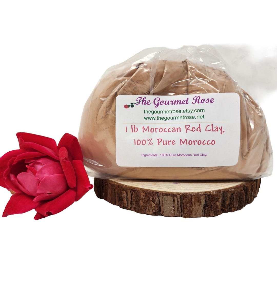 1 Lb MOROCCAN RED CLAY Rhassoul Pure Spa Body Wrap Morocco Cosmetic ...