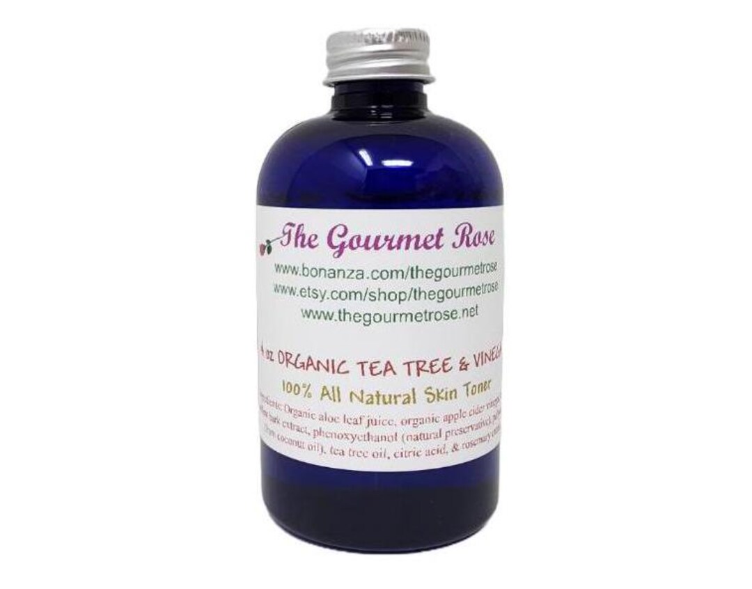 4 Oz ORGANIC ACNE TONER All Natural Remedy Blemish Tea Tree Apple Cider ...