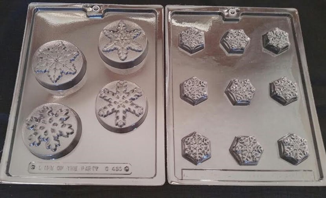 LARGE or SMALL SNOWFLAKE Mold Soap Winter Snow Flake Seasonal Candy ...