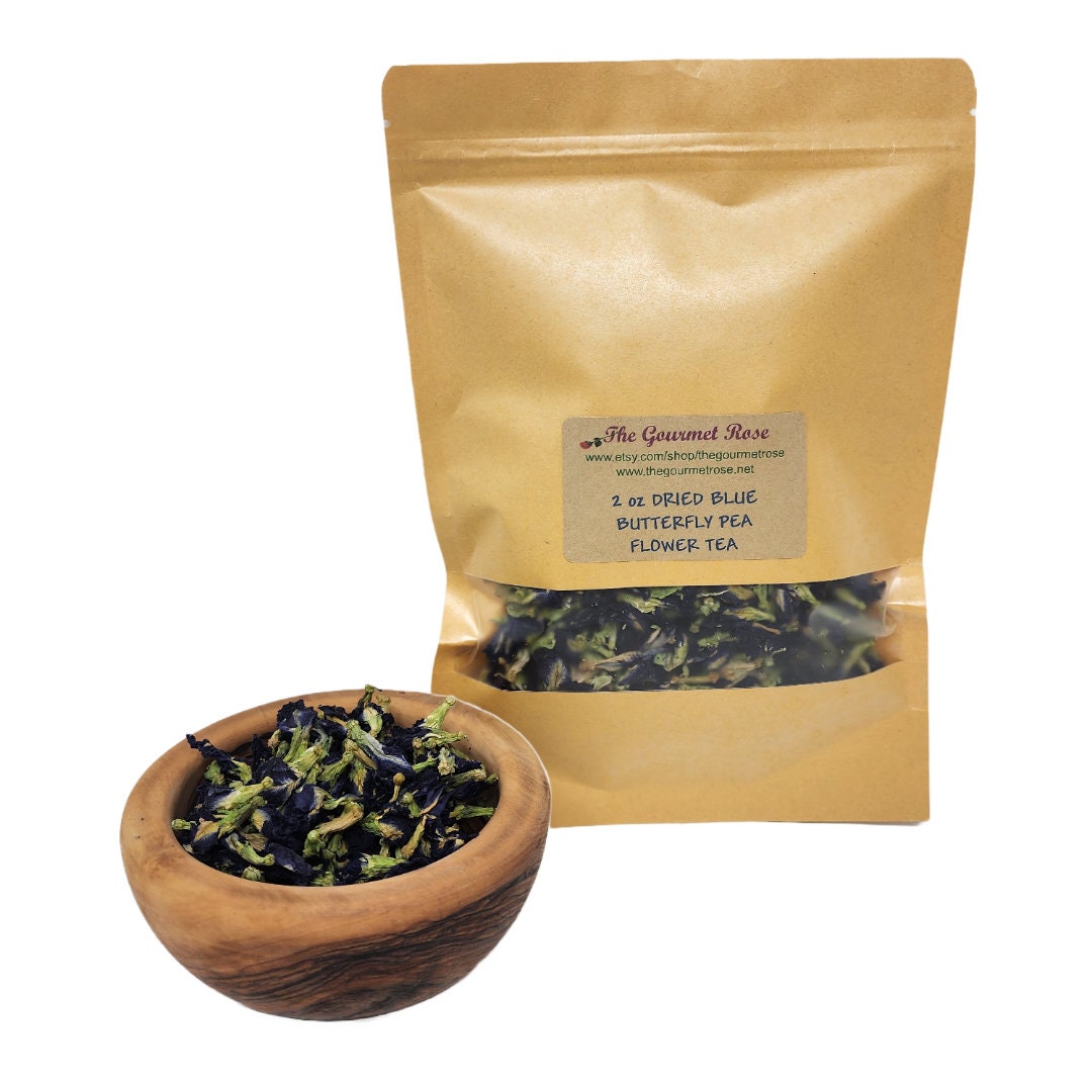 2 Oz BUTTERFLY PEA ORGANIC Blue Tea Flower Whole Petal Dried Dry Wild ...