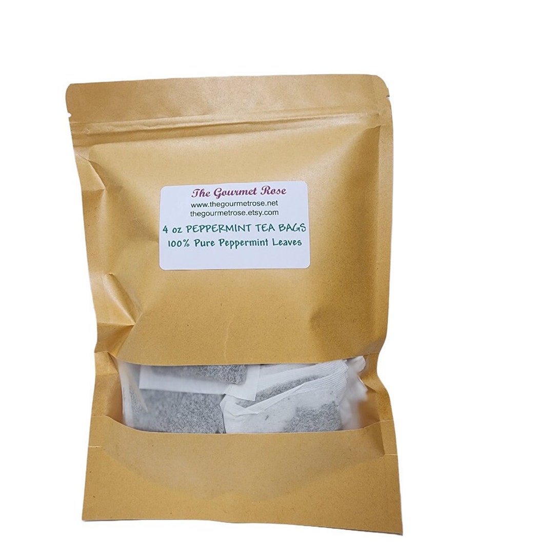 4 Oz PEPPERMINT TEA BAGS Dried Dry Leaf Leaves Herb Herbal Mint Mentha ...