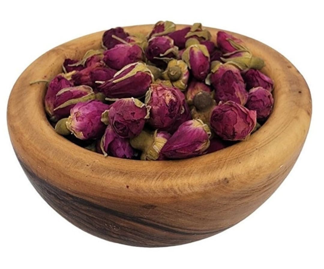 8 Oz ORGANIC ROSEBUD TEA Rose Buds Red Whole Tiny Miniature Bud Beauty ...
