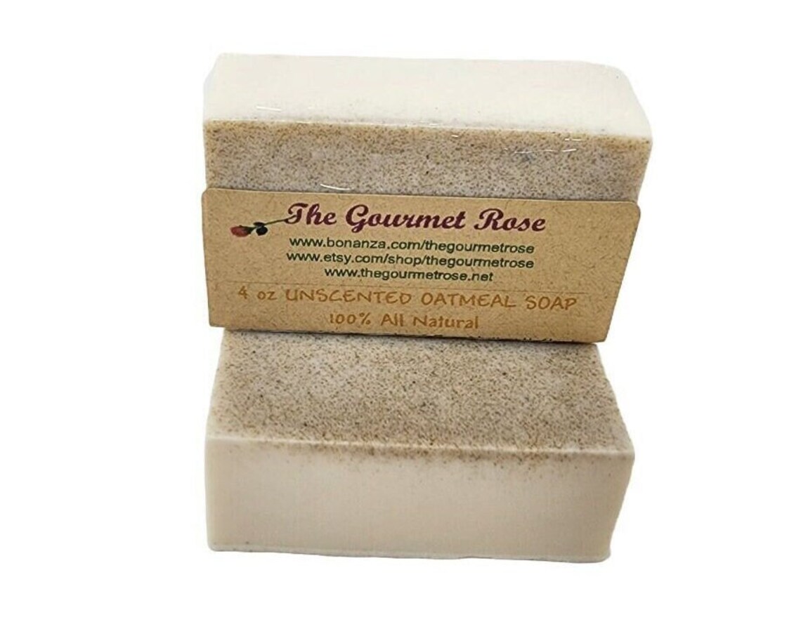 4 Oz OATMEAL SOAP UNSCENTED 100% All Natural Glycerin Handmade Pure ...