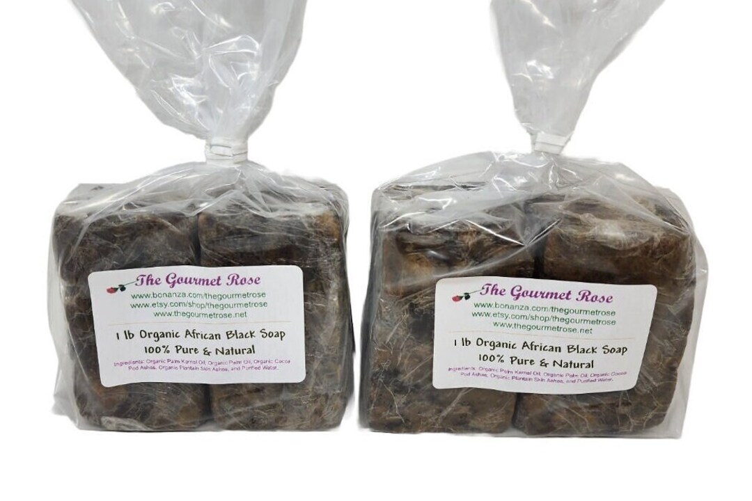2 Lb ORGANIC BLACK SOAP African Body Bar Acne Blemish Proactive Skin ...