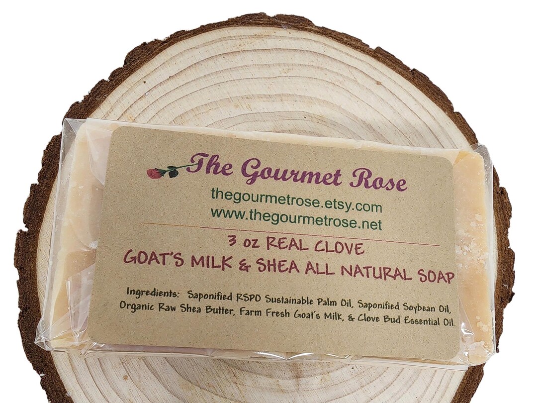 3 Oz CLOVE GOAT SOAP Goat's Milk Shea Butter Goats Real Spice Deodorant ...