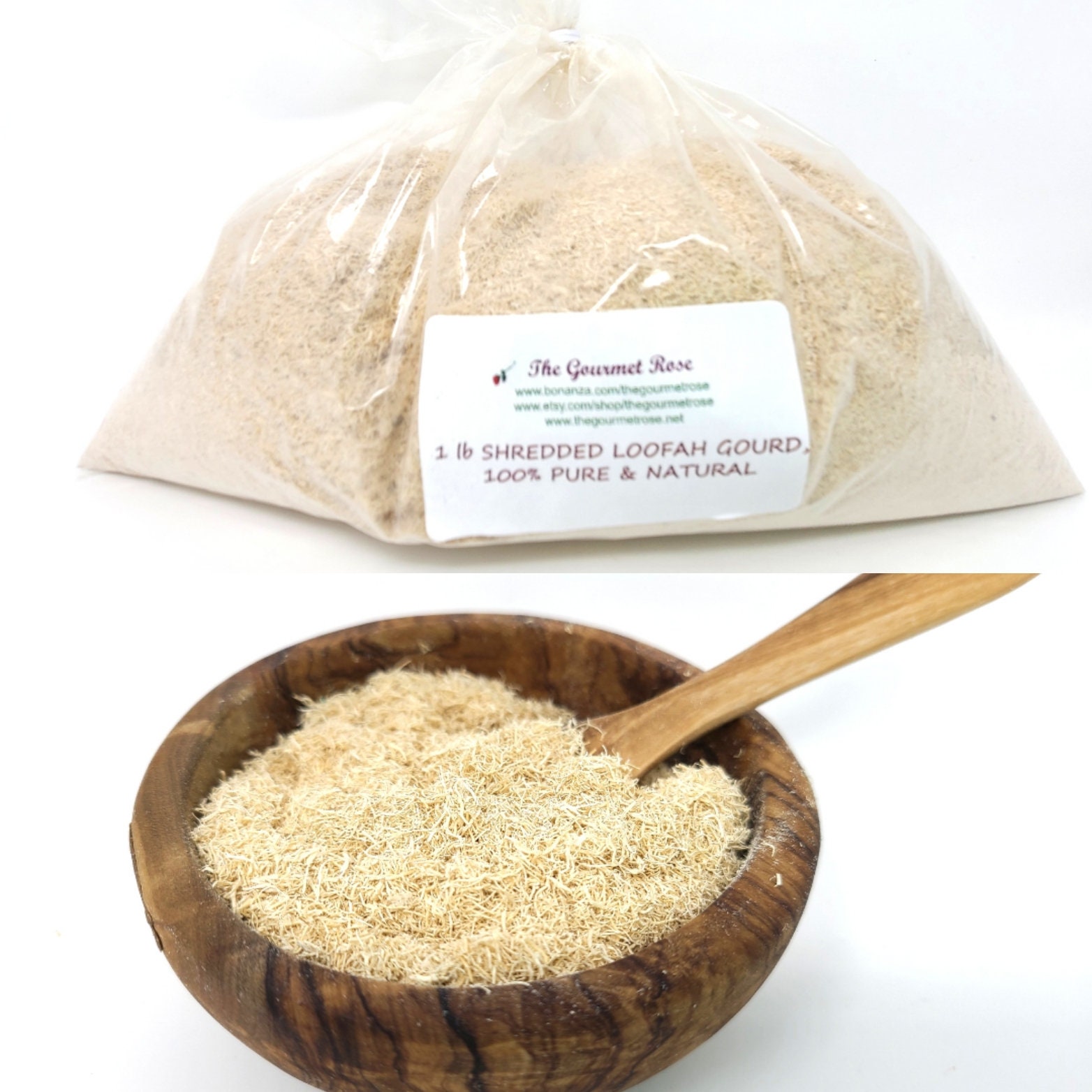 1 lb SHREDDED LOOFAH UNBLEACHED Ground Luffa Gourd Dried Soap | Etsy