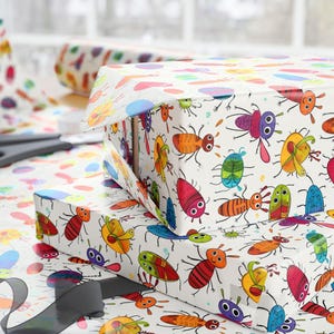 Colorful Bug Wrapping Paper, Cute Cartoon Insect Gift Wrap, Fun Kids ...
