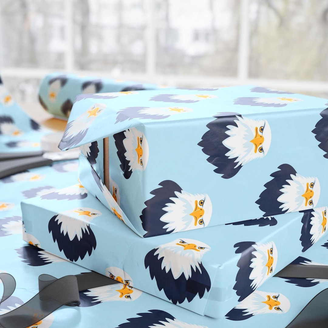 Patriotic Eagle Wrapping Paper, USA Gift Wrap American Bald Eagle, 4th ...