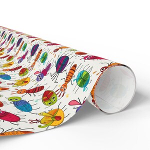 Colorful Bug Wrapping Paper, Cute Cartoon Insect Gift Wrap, Fun Kids ...