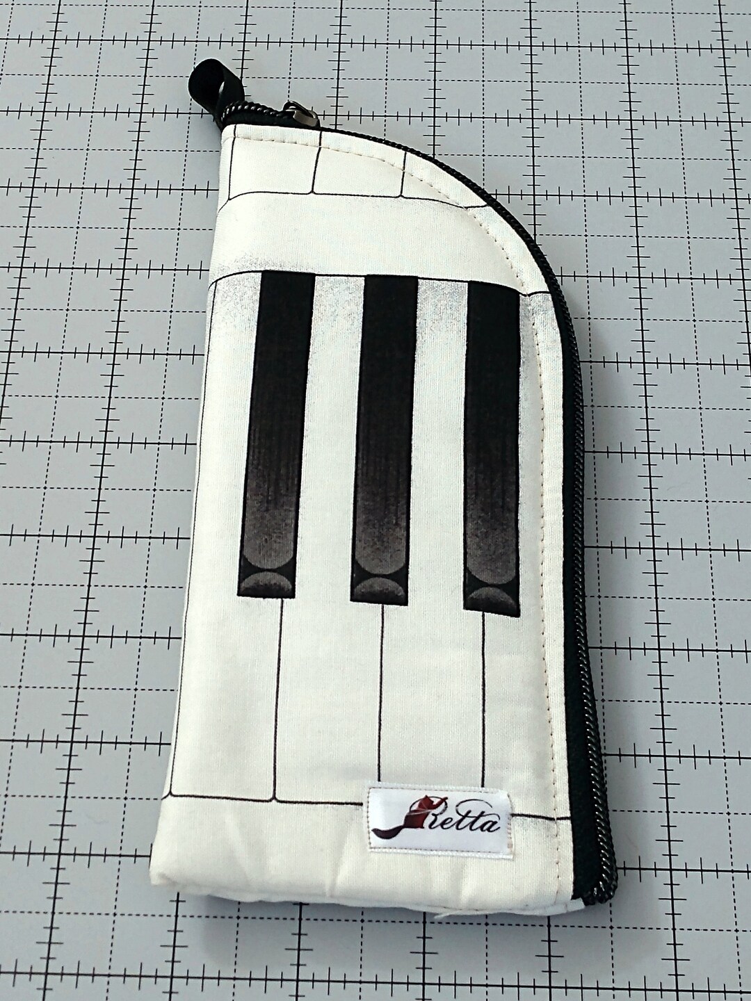 Music Themed Soft Eyeglass Case W/ Side Zipper -black Piano Keys on ...