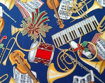 Rock Fabric I Love Rock Roll by Lellobird Blue Colorful Instruments ...