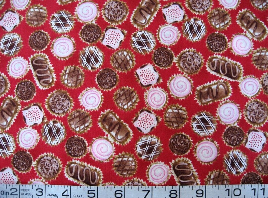 Food - Chocolates Candy Confections on Red Quilt Fabric - Etsy
