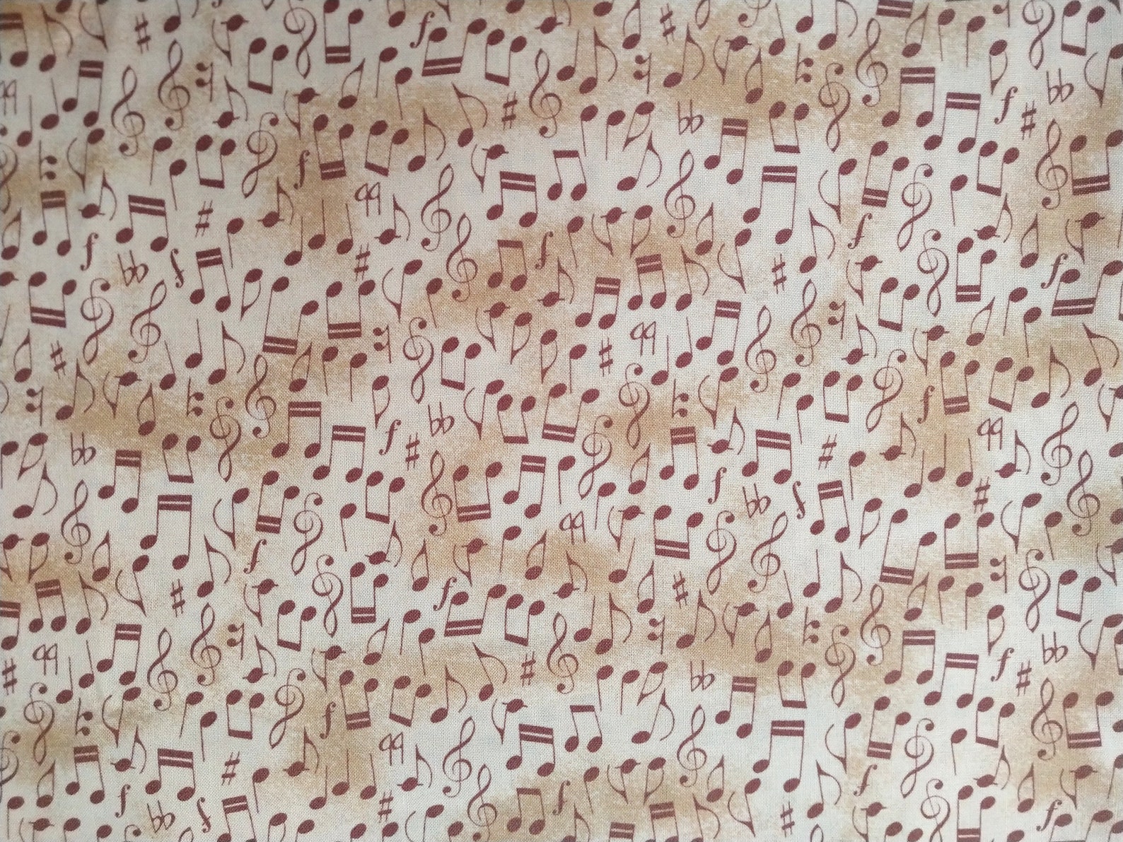 Music - Brown Tossed Notes on Tan Quilt Fabric by the Half Yard - Etsy
