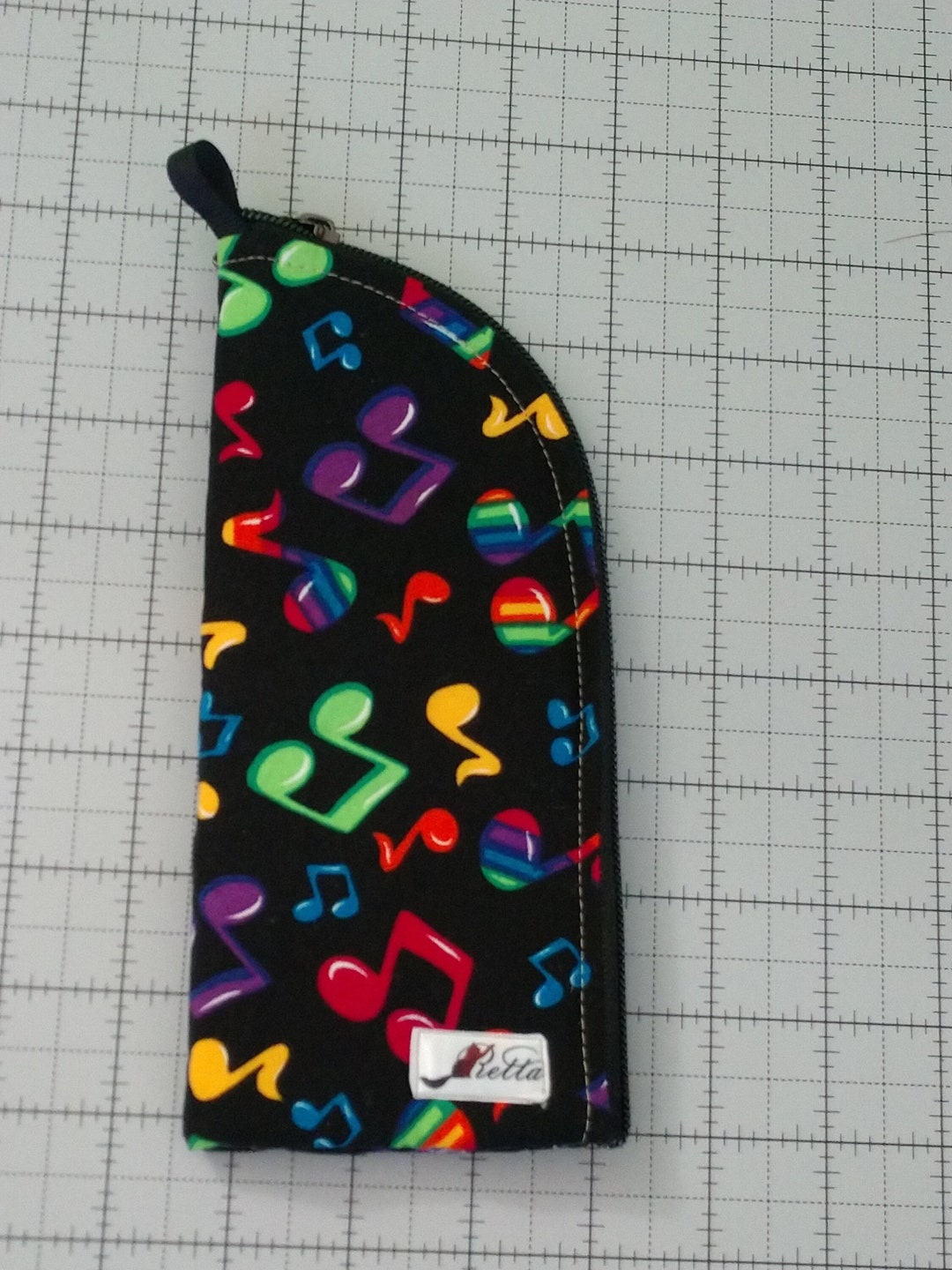 Music Themed Soft Eyeglass Case W/ Side Zipper -multicolor Music Notes ...