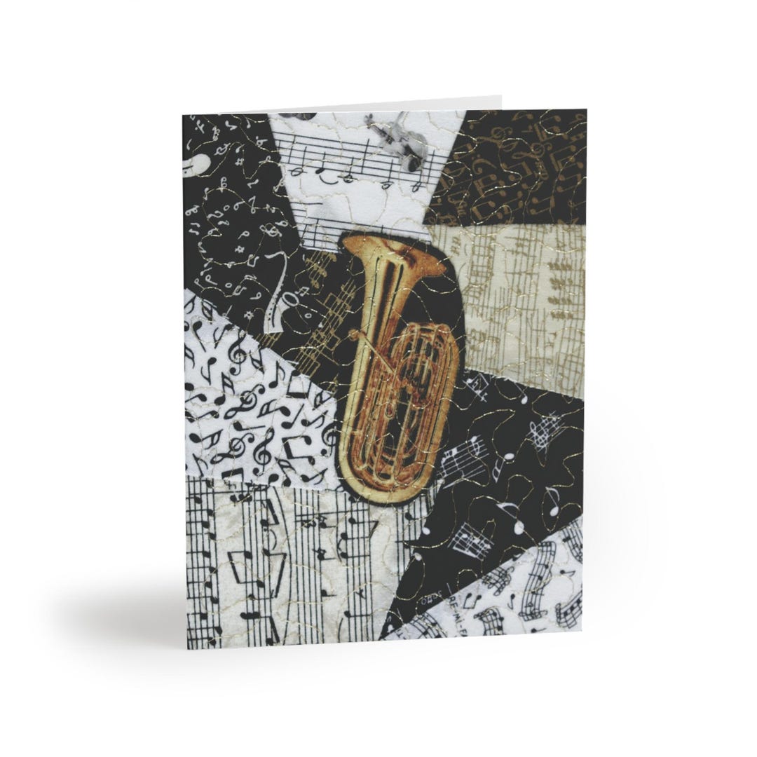Greeting Cards Tuba Music Notes, Blank Inside, Set of 8 16 24, Note ...