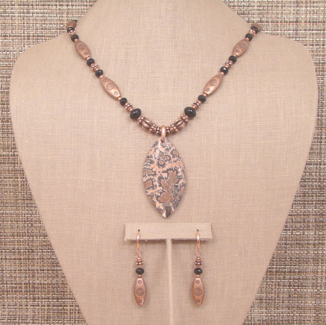 Wild Thing - Copper Chohua Jasper, Faceted Black Crystal, Onyx and ...