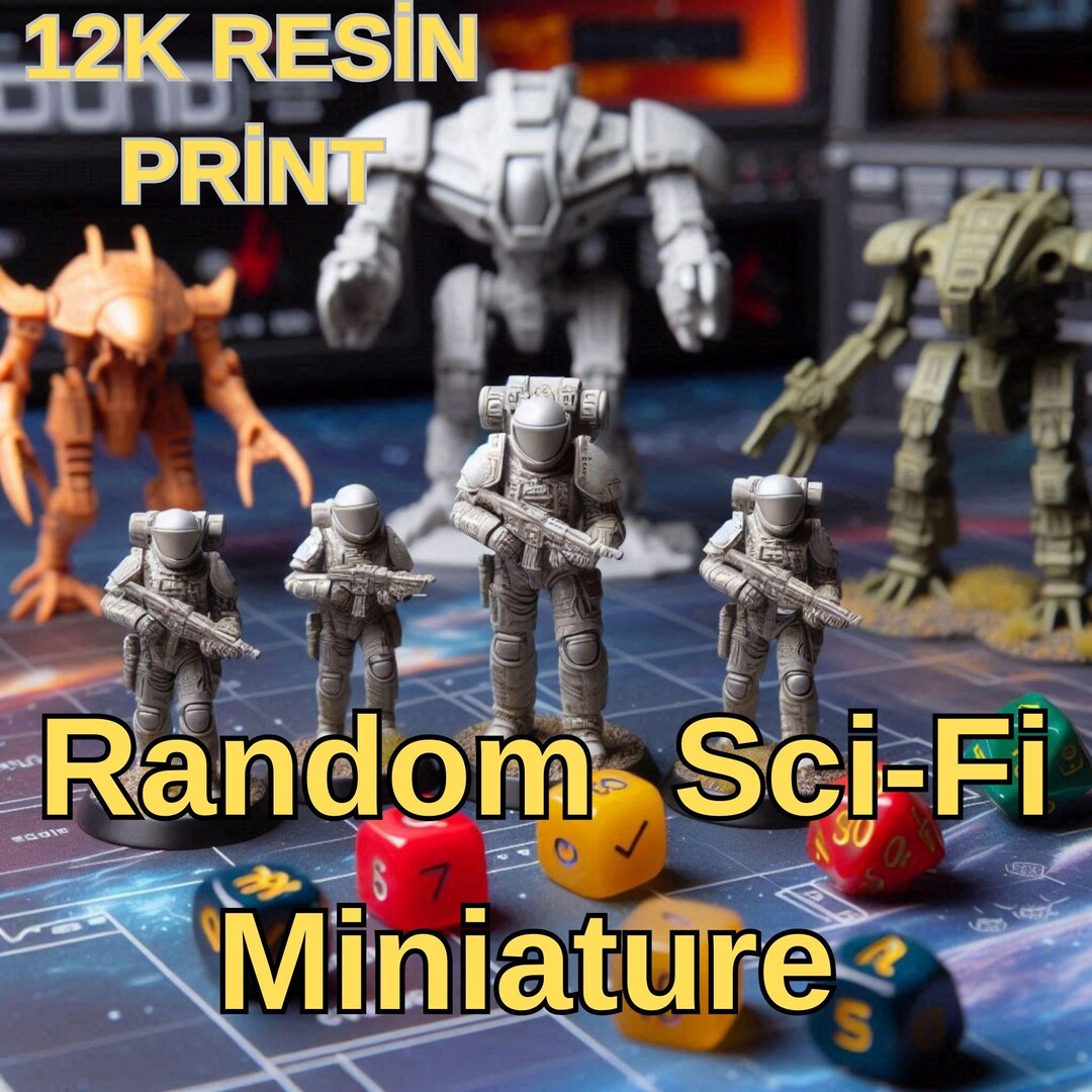 Random Sci-fi Miniature Bundle - Unpainted -12K Resin Print Bundle - Etsy