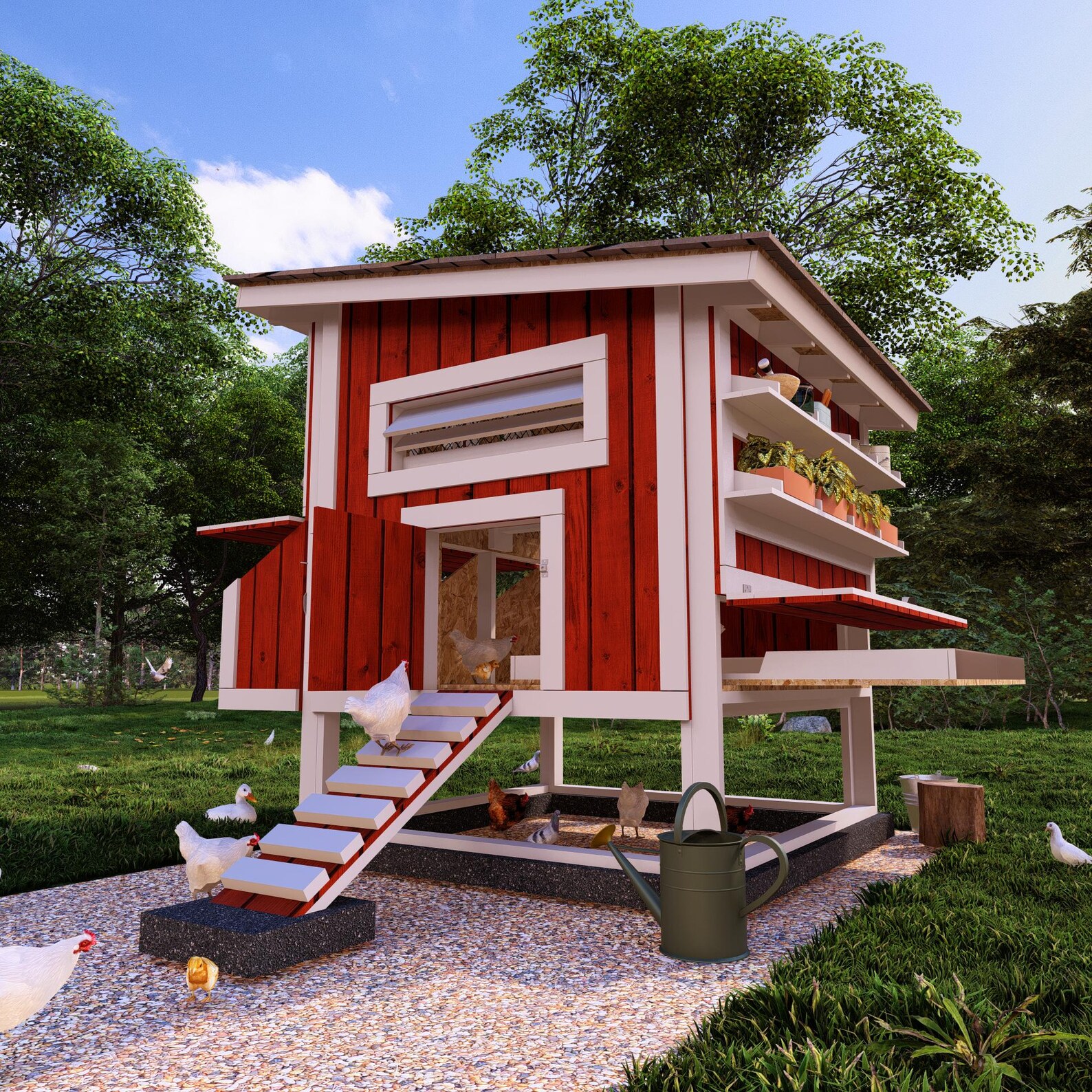 Chicken Coop Plans for 15 Chickens: DIY 6x6 Blueprint Step-by-step PDF ...