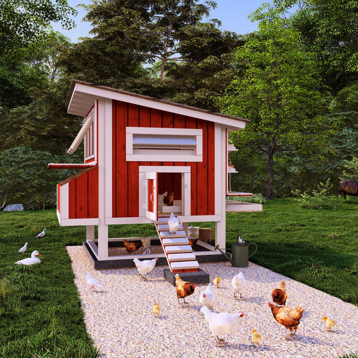 Chicken Coop Plans for 15 Chickens: DIY 6x6 Blueprint Step-by-step PDF ...