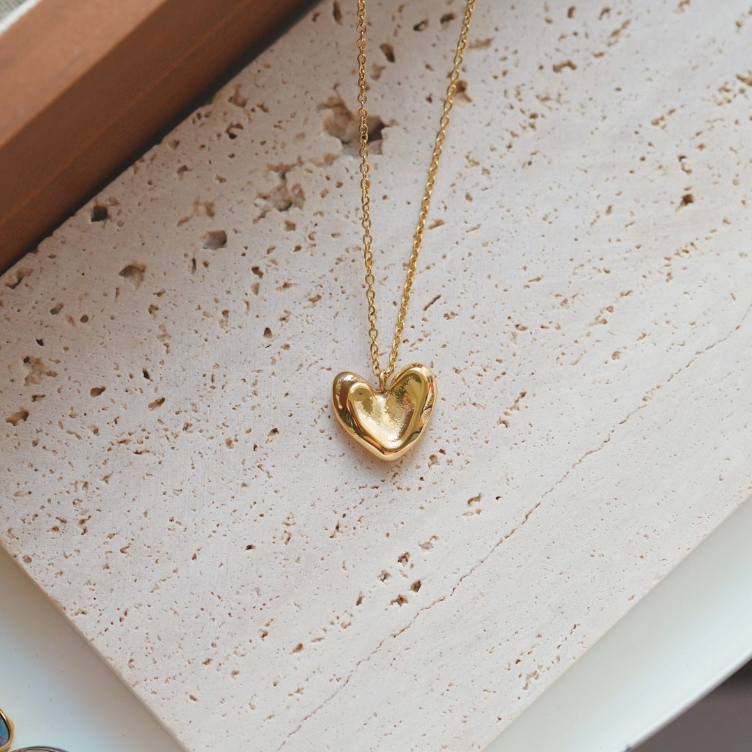 BOHO Heart Pendant Gold Necklace - Gold Filled - Water Resistant ...