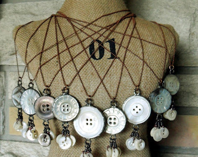 One Large Antique Shell Button Pendant - Etsy