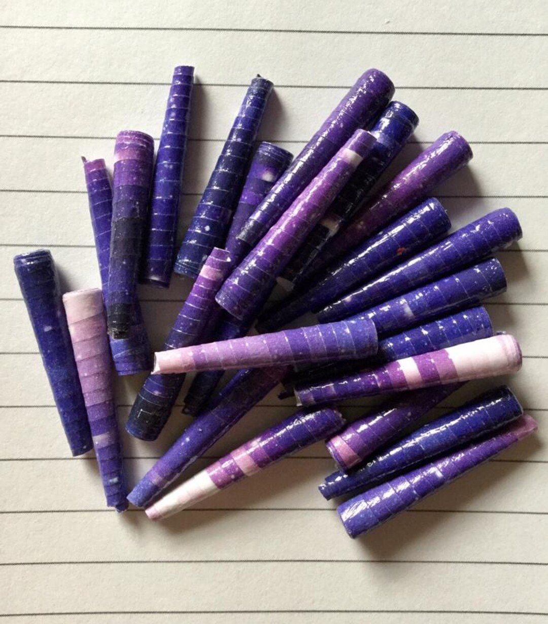 24 Handmade Paper Beads - Cone Shape - Purple - Etsy