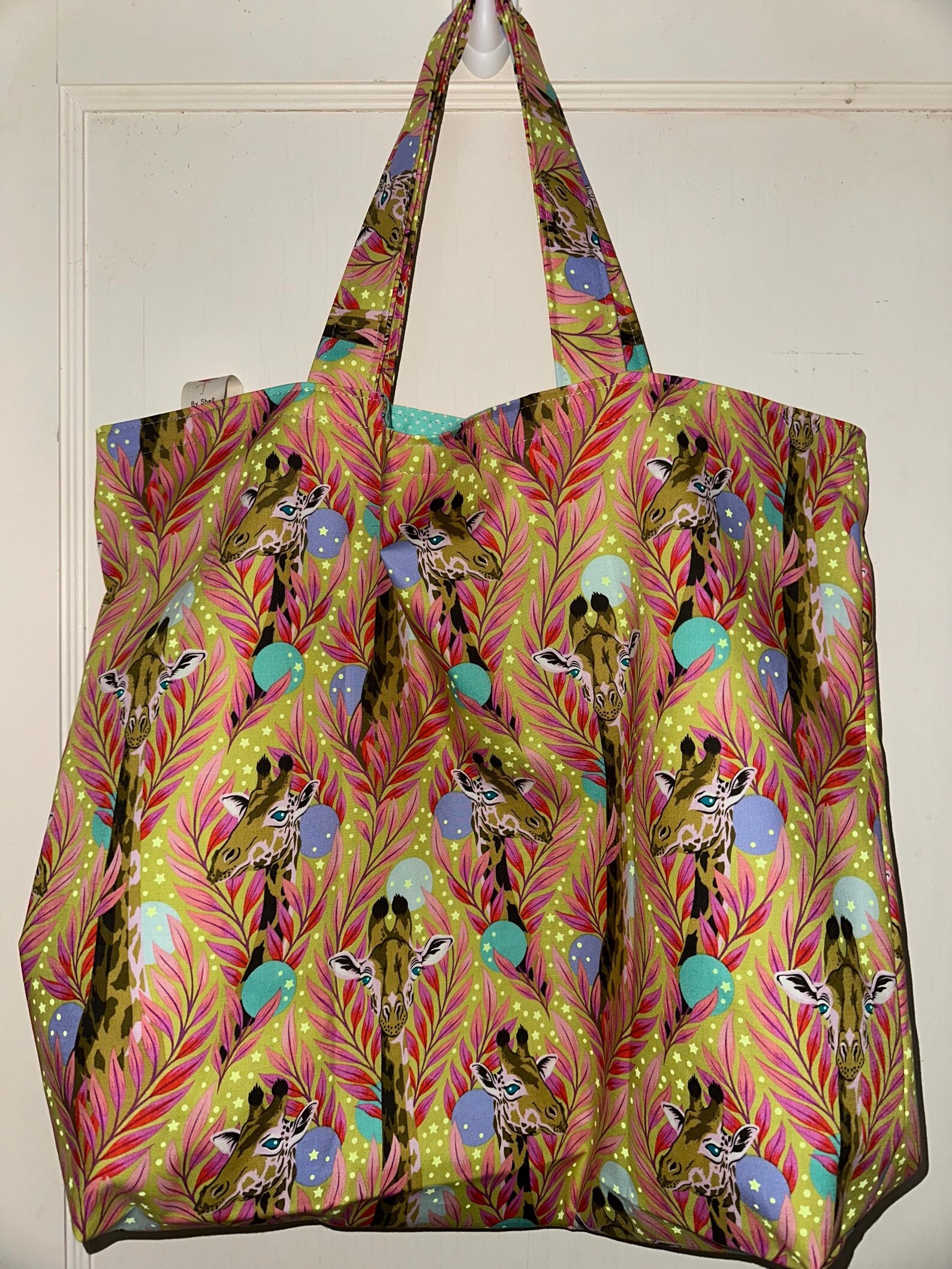 Tula Pink - Neck for Days - Handmade Tote Bag - Stunning Giraffe Print ...