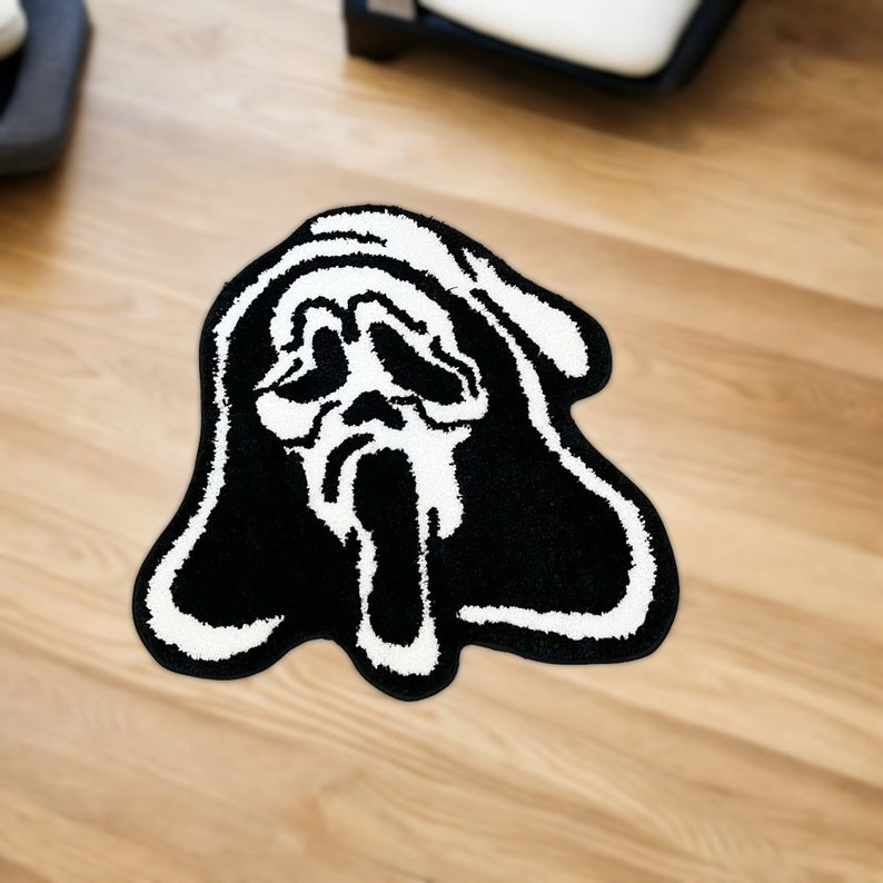 Funny Scream Ghostface Tufted Area Rug, Custom Soft Tufted Mat, Unique ...
