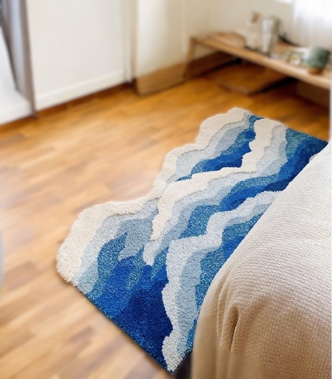 Handmade Irregular Ocean Waves Tufted Rug, Hand-tufted Rug Home Decor ...