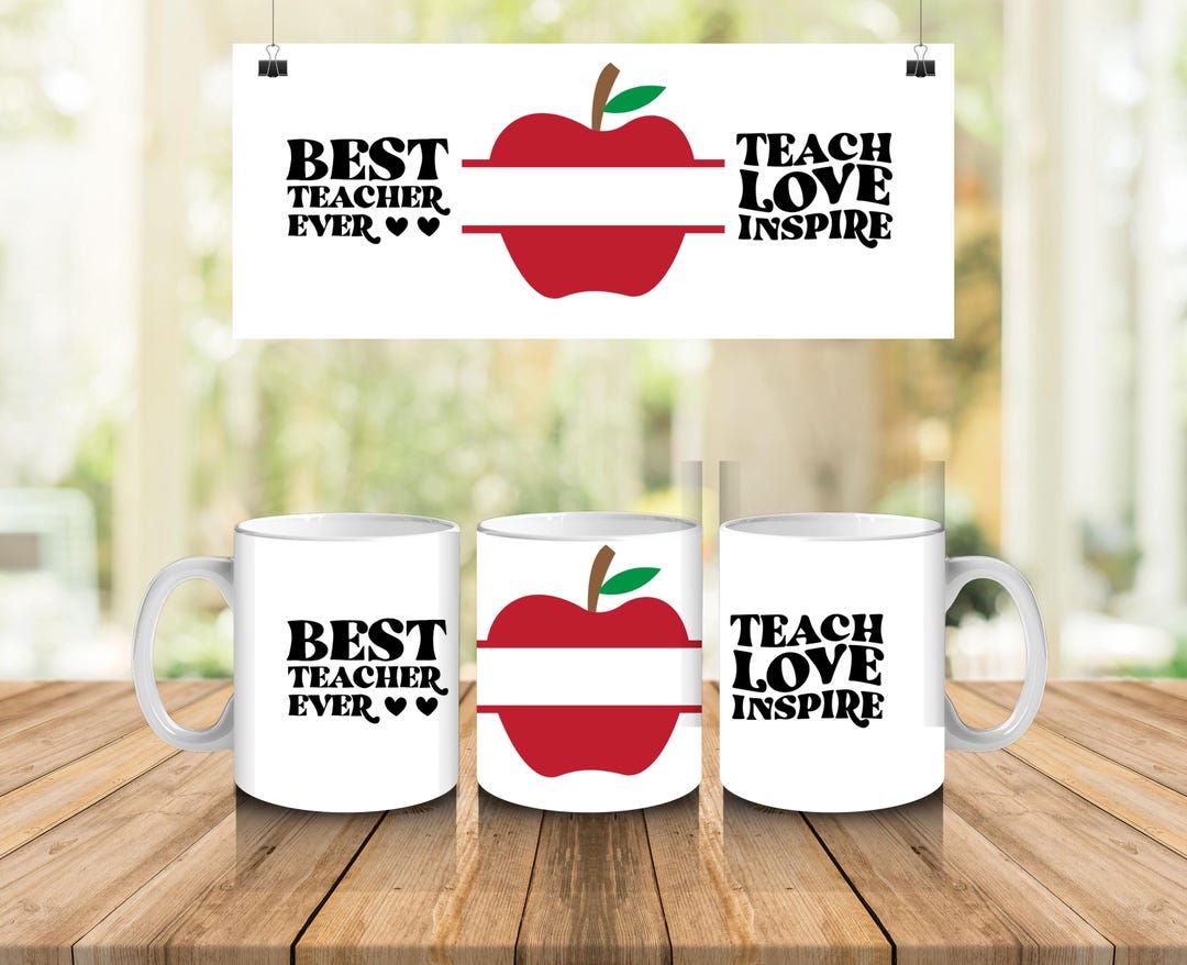 Custom Cute Mug Custom Teacher Pattern Mug Vibrant 15oz or 11oz Coffee ...