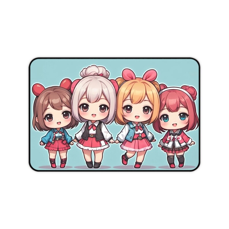 Kawaii Desk Mat Desk Pad Keyboard Pad Mouse Mat Cute Chibi Characters ...