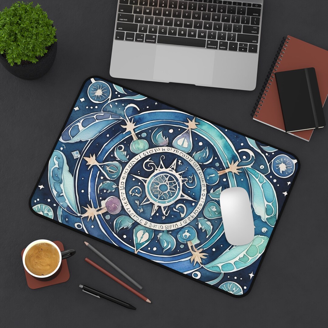 Watercolor Zodiac Desk Mat Desk Pad Keyboard Pad Mouse Mat Intricate ...