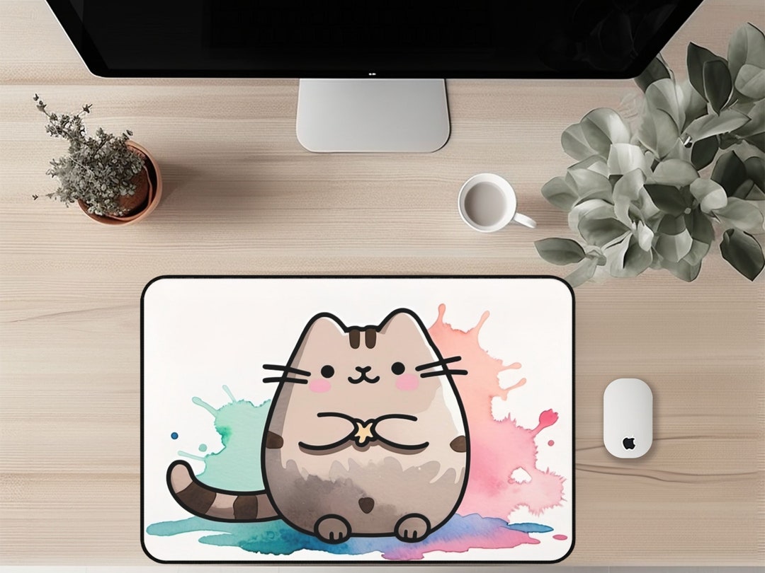 Pusheen Kawaii Cat Desk Mat Desk Pad Keyboard Pad Mouse Mat With ...