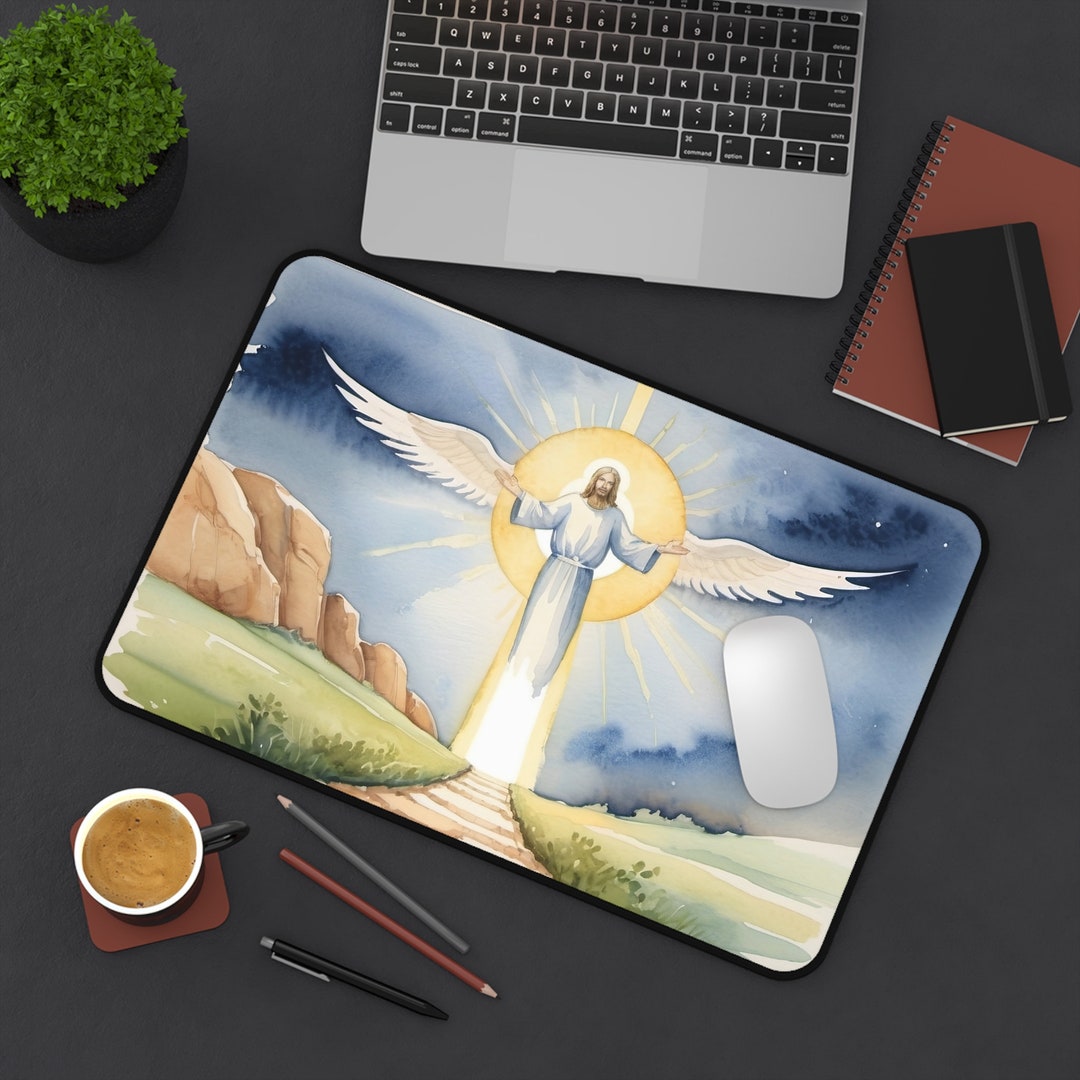 Gods Guiding Light Desk Mat Desk Pad Keyboard Pad Mouse Mat Watercolor ...