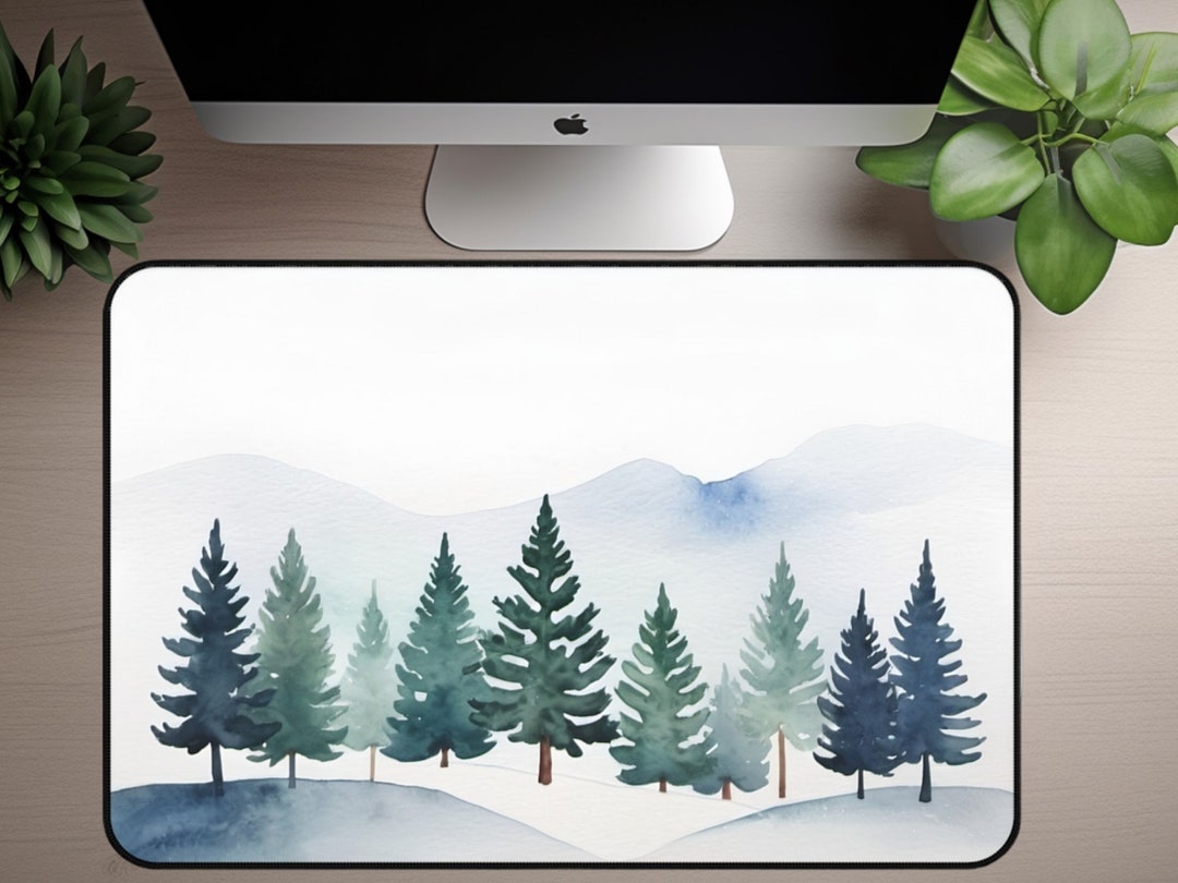 Forest Green Desk Mat Green Prints Desk Pad Cute Desk Mat Cute Decor ...