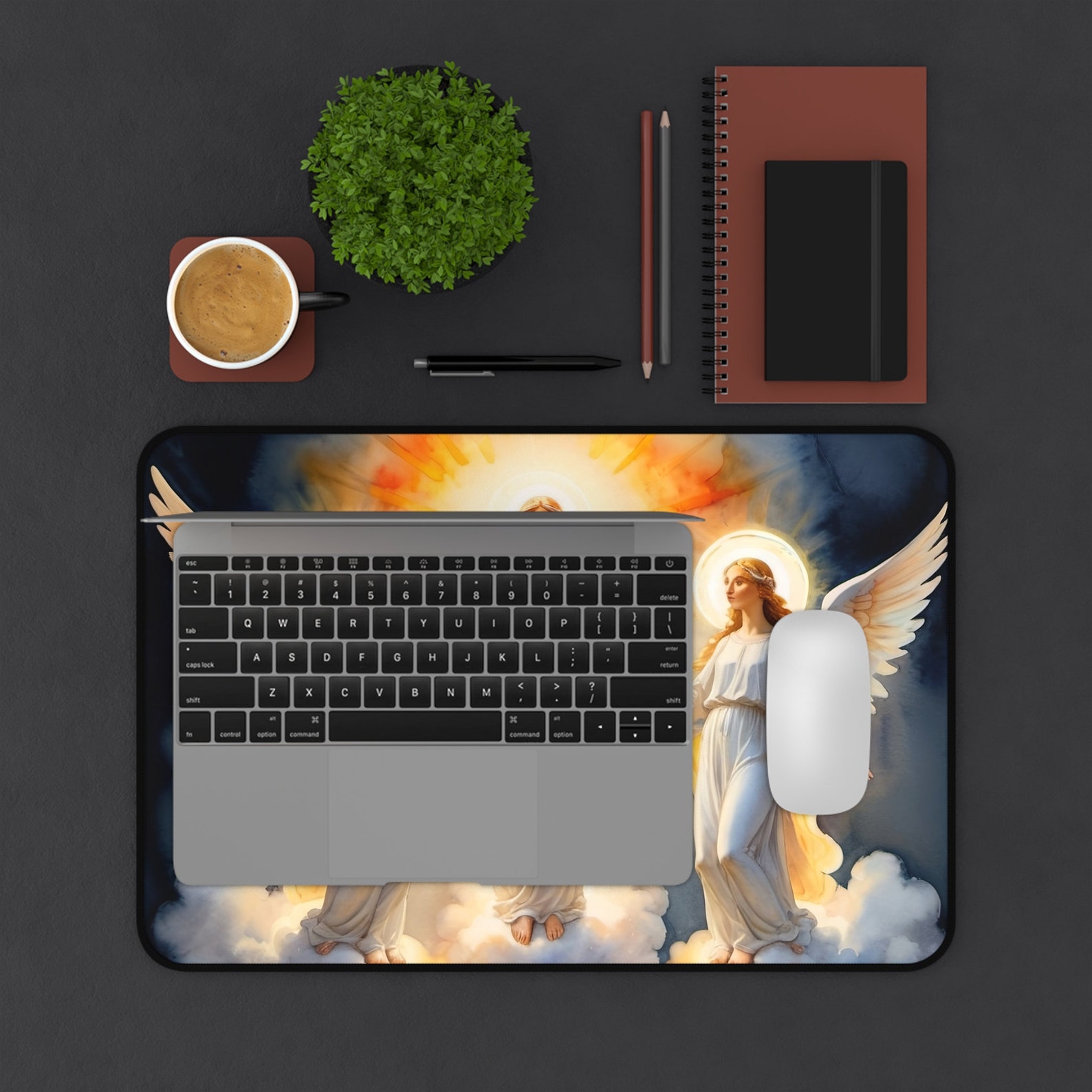Watercolor Halo Desk Mat Desk Pad Keyboard Pad Mouse Mat Angelic ...