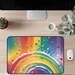 Rainbow Desk Mat Desk Pad Keyboard Pad Mouse Mat Energetic Color ...