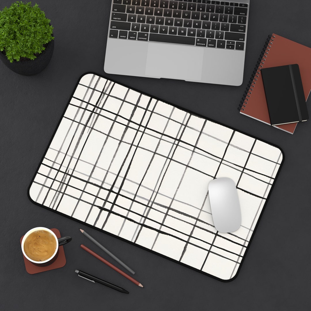 Minimalist Watercolor Grid Desk Mat Desk Pad Keyboard Pad Mouse Mat in ...