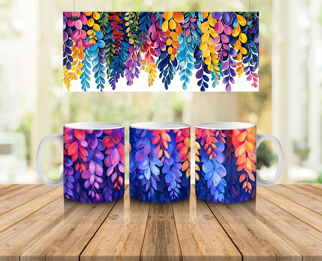 Floral Mug Floral Design Mug Floral 15oz/11oz Coffee Mug Flower Mug ...