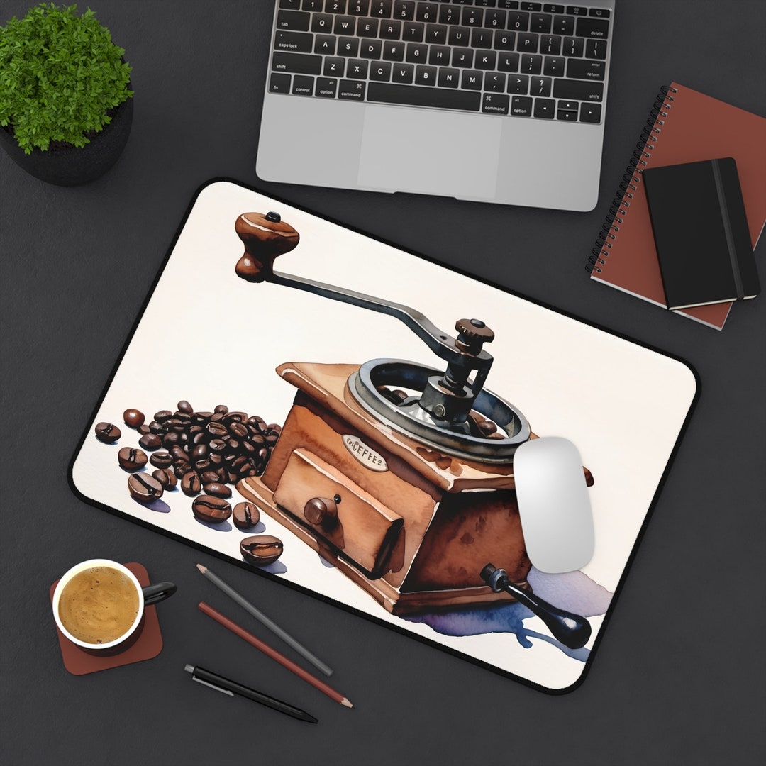 Watercolor Desk Mat Desk Pad Keyboard Pad Mouse Mat Coffee Bean and ...