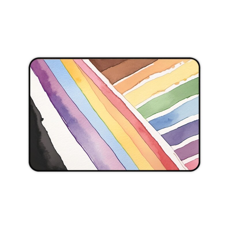 Watercolor Progress Pride Flag With Black Brown and Transgender Stripes ...