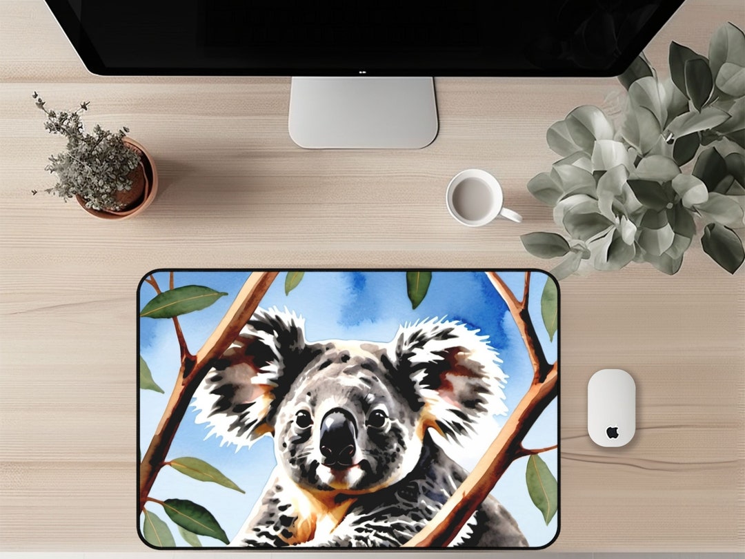 Watercolor Koala Desk Mat Desk Pad Keyboard Pad Mouse Mat Eucalyptus ...