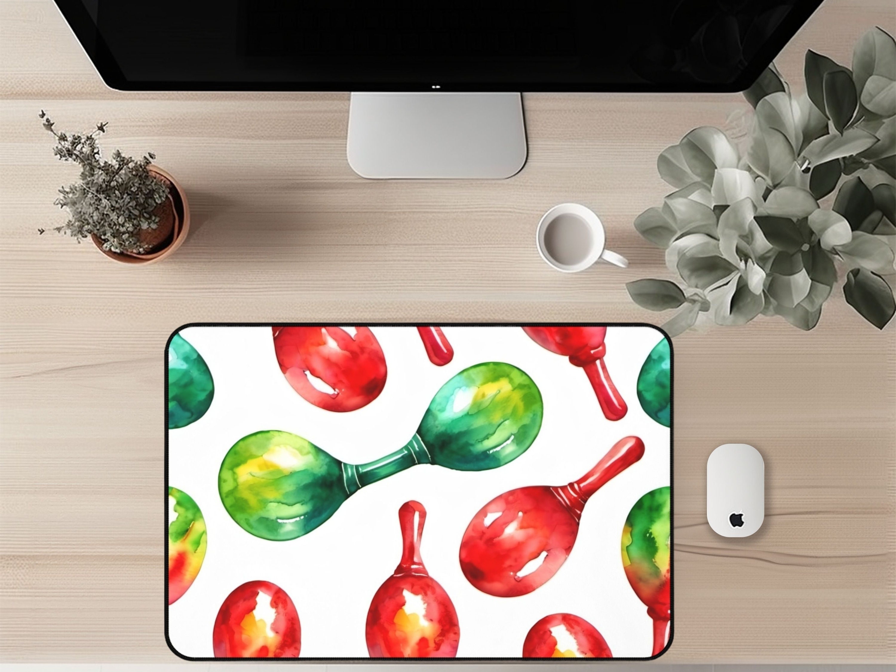 Colorful Desk Mat Desk Pad Keyboard Pad Mouse Mat With Watercolor ...