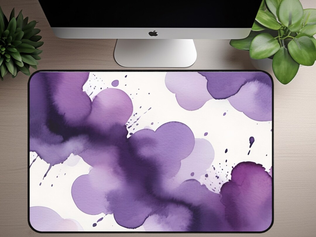 Purple Desk Mat Purple Desk Pad Cute Desk Mat Cute Decor Desk ...
