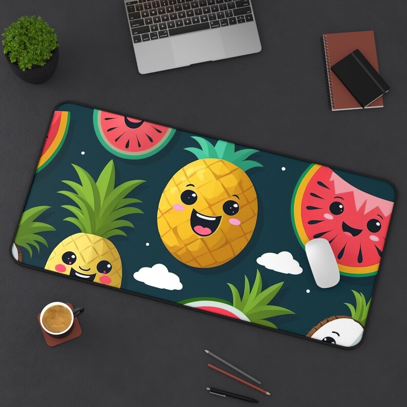 Kawaii Tropical Fruit Desk Mat Desk Pad Keyboard Pad Mouse Mat ...
