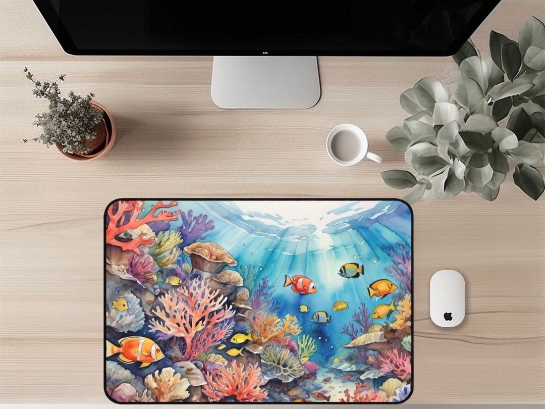 Colorful Desk Mat Underwater Scene of the Great Barrier Reef Featuring ...
