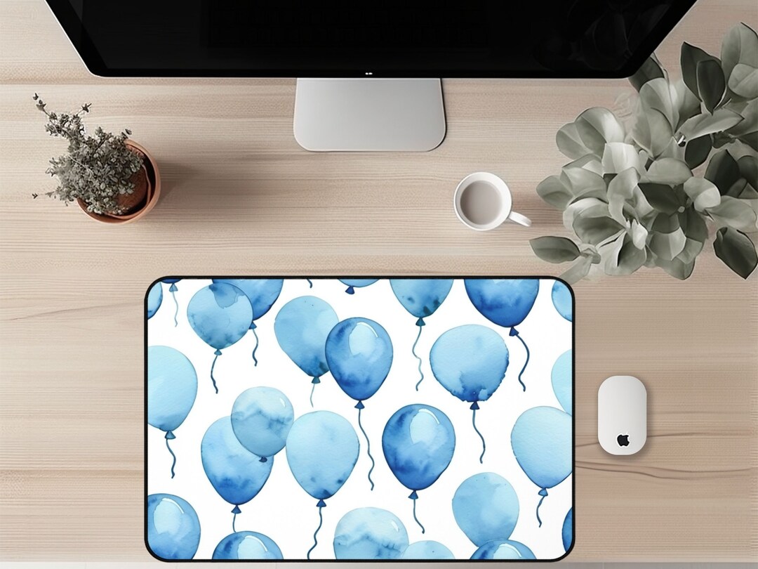 Blue Desk Mat Blue Desk Pad Cute Desk Mat Cute Decor Desk Accessories ...