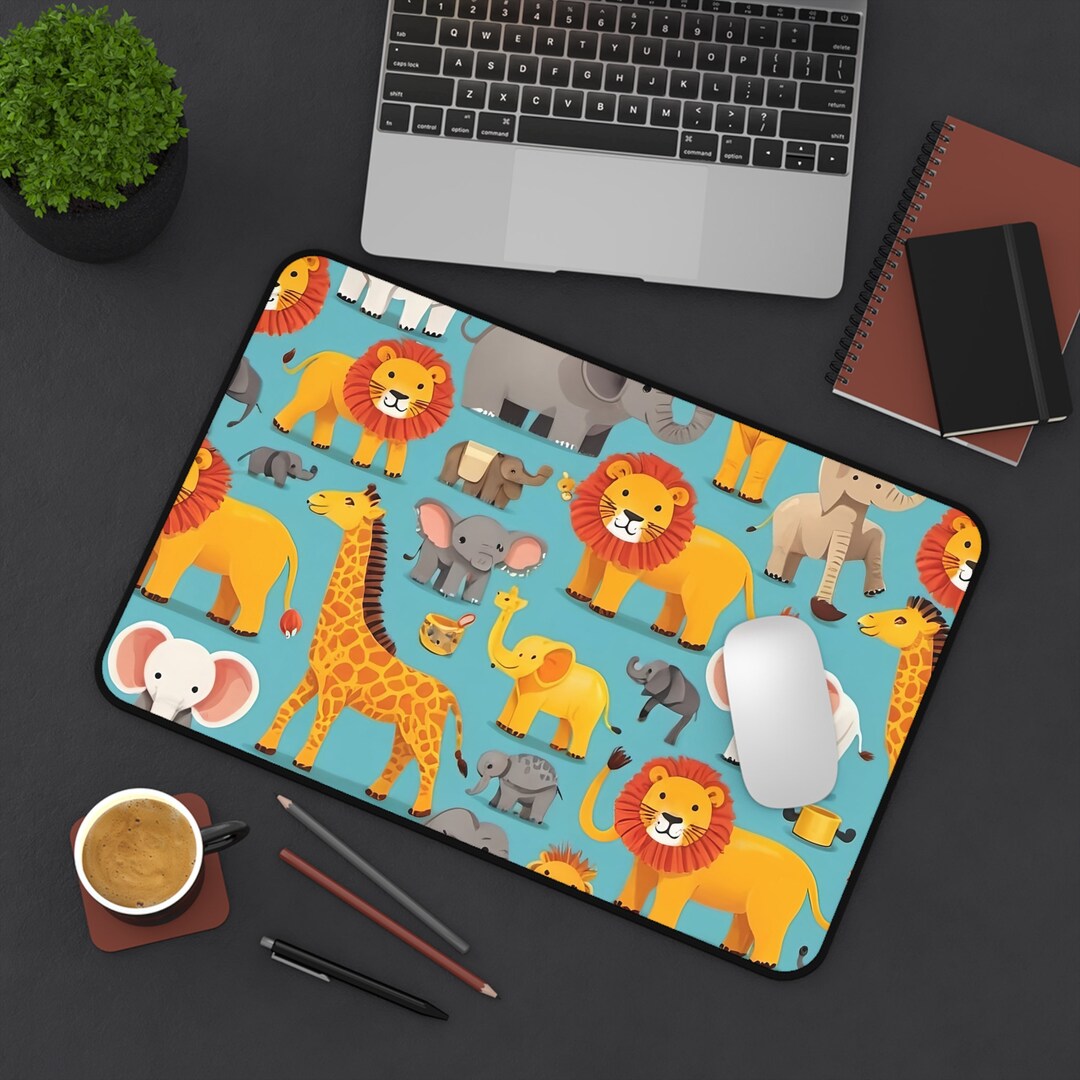 Cute Animal Desk Mat Desk Pad Keyboard Pad Mouse Mat With Tiny ...